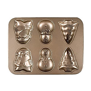Carbon Steel Christmas Series Bakeware Professional Non-Stick Baking Pan Bread Moulds Cake Pan For Kitchen DIY Baking Cupcake Molds Free