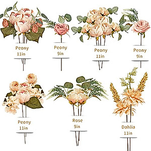 MISSPIN Wedding Artificial Flowers Box Set for DIY Wedding Bridal Bouquets Fake Peony Flowers Centerpieces Arrangements Party Baby Shower Home Decorations (Champagne)