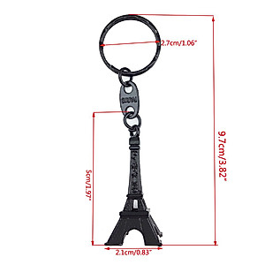 yueton Pack of 10 Retro Mini Colorful Retro Eiffel Tower Model Key Holder Metal Split Key Ring Keyring