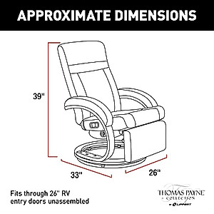 Thomas Payne RV Euro Recliner with Footrest , Vinyl - Millbrae