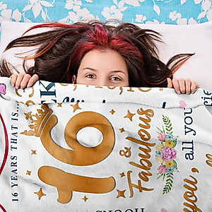 Ruvinzo Sweet 16 Gifts for Girls, 16th Birthday Gifts for Girls, 16 Year Old Girl Gift Ideas, Best Sweet Birthday Gifts for 16 Year Old Girl, Cool Sweet Sixteen Gifts Blanket 60” x 50” for Girls