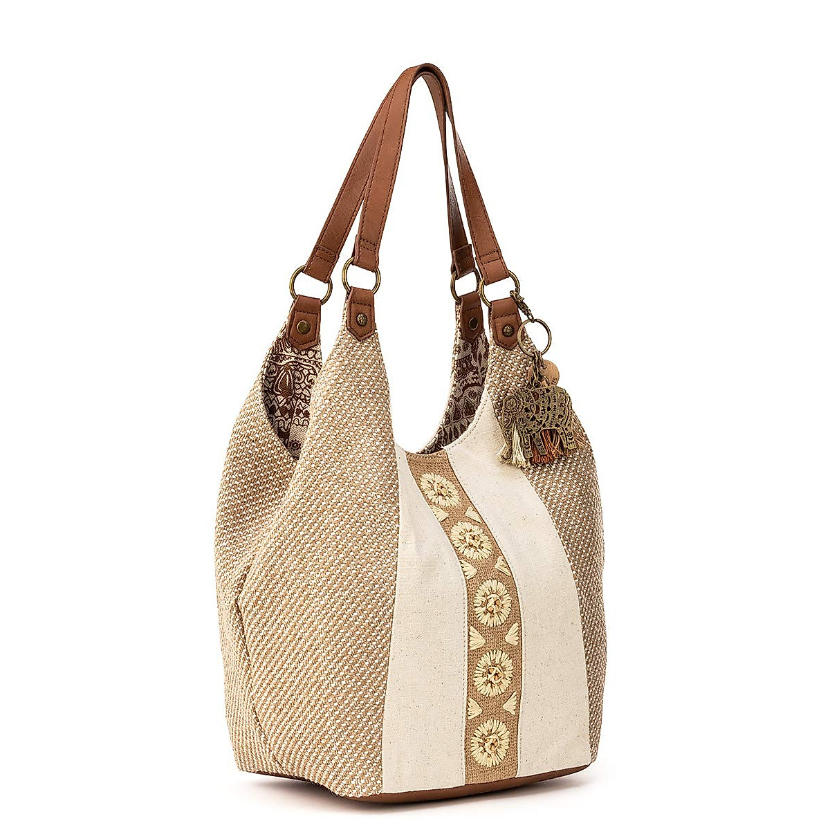 Sakroots Roma Straw Shopper Tobacco Batik World Tobacco Batik World