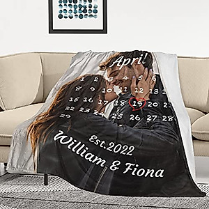 Custom Blanket with Photos Personalized Picture Blanket for Couples Anniversary Valentines Day Gifts for Him Customize Soft Fleece Wedding Blanket for Wife Husband Boyfriend Gifts Made in USA 50"x60"