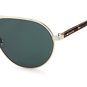 Fossil Men's Male Sunglass Style FOS 3125/G/S Aviator, Light Gold/Green, 59mm, 13mm