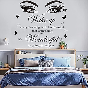 Quotes Wall Stickers Motivational Inspirational Wall Stickers Letter Wall Decals Vinyl Sayings Beauty Eye Wall Decor Positive Words for Women Girls Bedroom Living Room Hallways Home