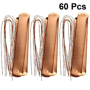 Hemoton Plant Accessories 60 Packs Copper Garden Tags with Ties, Reusable Hanging Copper Gardening Labels for Farm Pots Flower Bed, 4.7-Inch Garden Tags