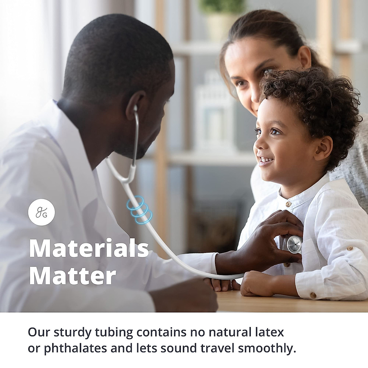 Greater Goods Premium Dual-Head Clinical Grade Stethoscope for Doctors, Nurses, Students, White