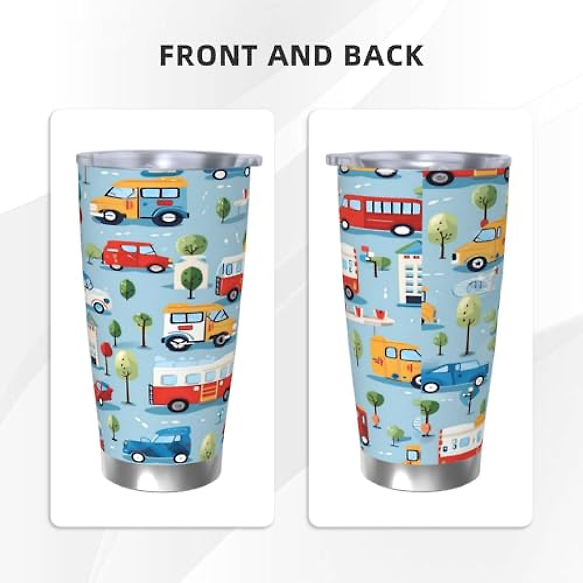 AYCZN Rescue Vehicles Cartoon 20 OZ Tumbler Stainless Steel Travel Coffee Mug, Cute Insulated Water Bottle with Lid Leakproof Thermal Cup