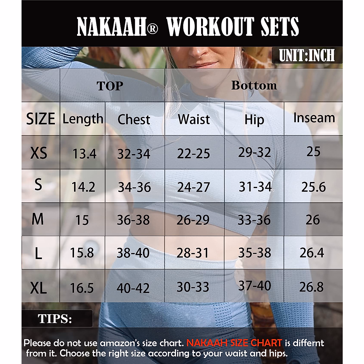 NAKAAH Workout Sets for Women Seamless High Waist Cute Crop Tops Yoga Two Piece Outfits for Women Sun Dried Tomato L
