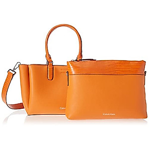 Calvin Klein Rita 2 in 1 Organizaional Satchel, Flame Orange