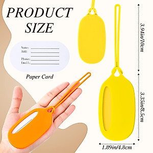 Sanwuta 24 Pieces Kids Luggage Tags Silicone Bag Tags for Backpacks Kids Backpack Tags with Name/ID/Address Card Suitcase Tags Identifiers Name Tags for Luggage