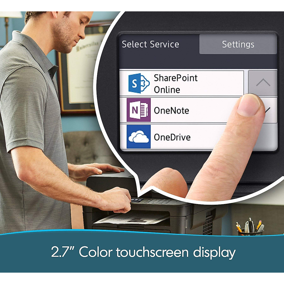 Brother MFC L2750DW Monochrome Laser Printer All-in-One with Wireless, Auto 2 Sided Printing, Print Scan Copy, 2400 x 600 dpi, 36ppm, 250 Sheet, Compatible with Alexa, Bundle with JAWFOAL