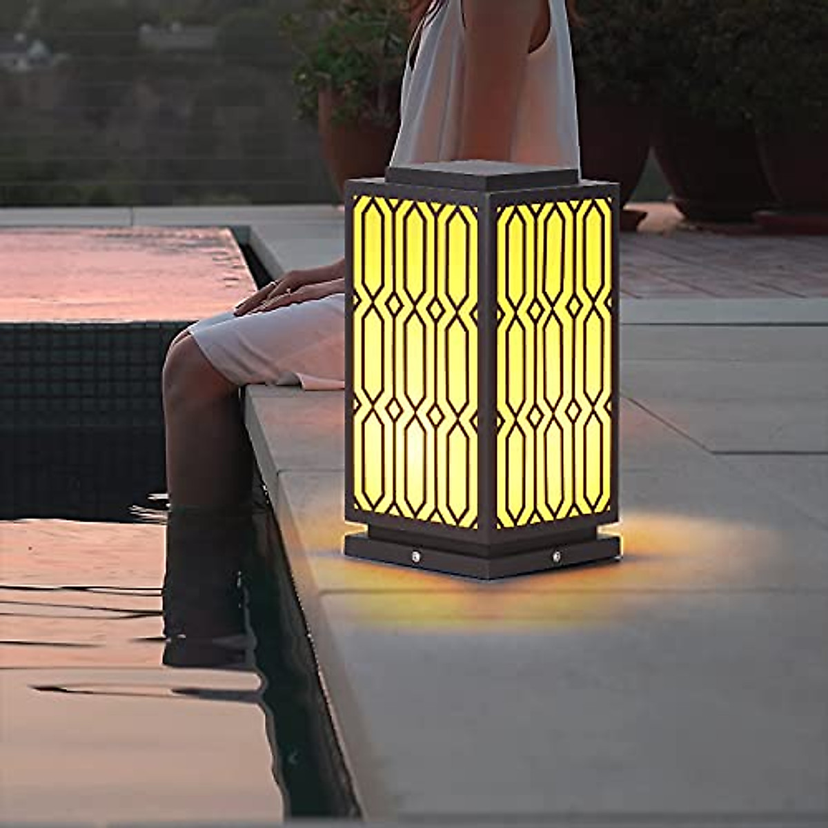 Enlylyog Lawn Lamp Outdoor Home Park Lawn Lamp Waterproof Villa Courtyard Lamp Garden Community Decoration Outdoor Landscape Lamp Hotel Column Head Lamp