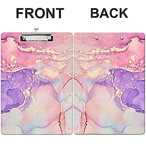 Fashion Clipboard, A4 Letter Size Wooden Decorative Clipboards for Teacher, Nurse, Doctor,Student and Kids, Cute Design for Standard Size 12.2" x 8.9" (C-Pink Purple Marble)