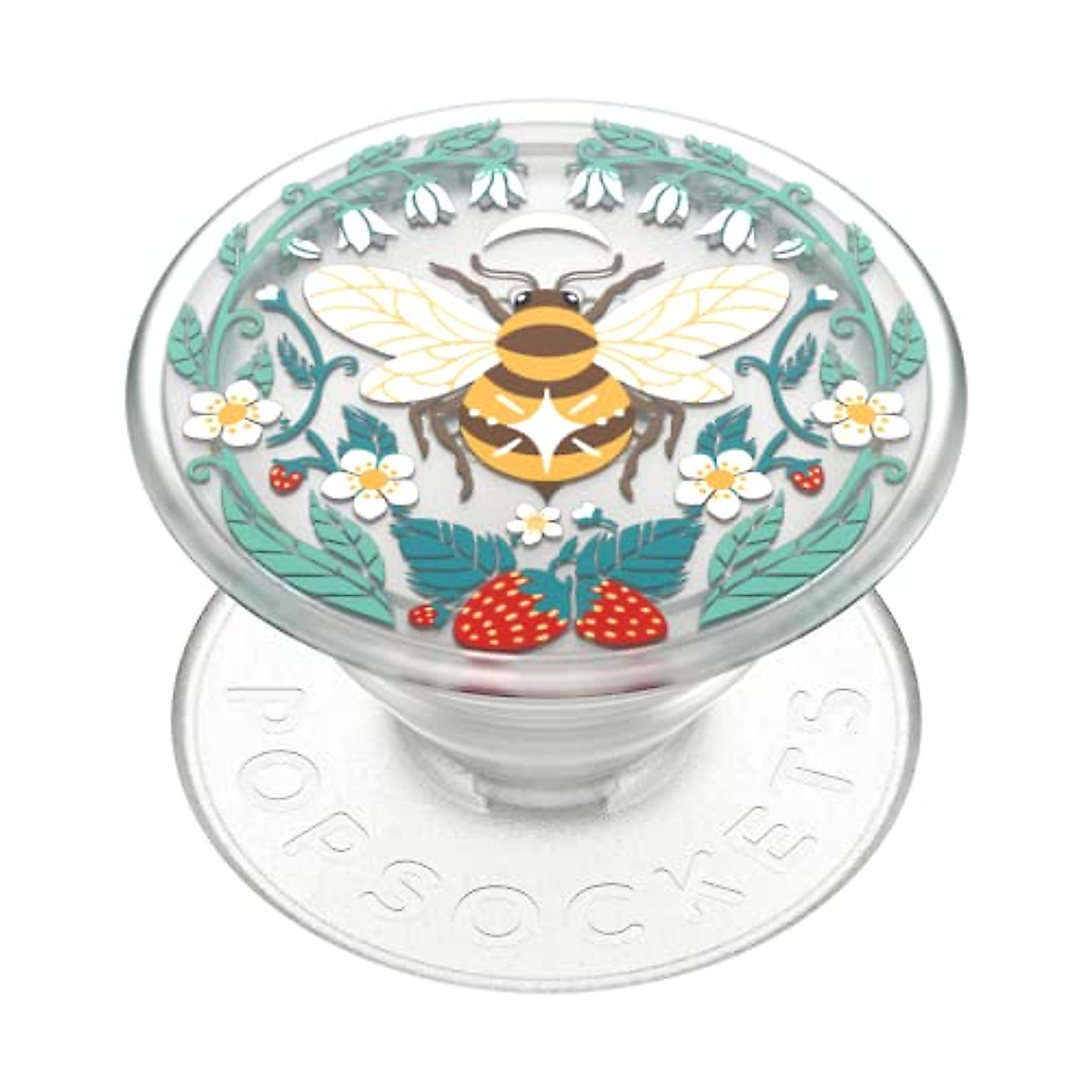 PopSockets Plant-Based Phone Grip with Expanding Kickstand, Eco-Friendly PopSockets for Phone - Translucent Bee Boho