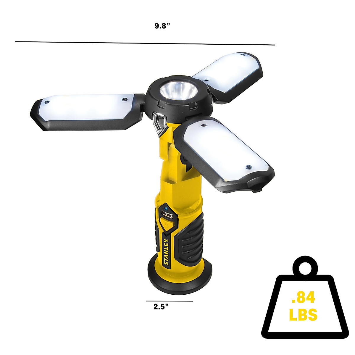 STANLEY SAT3S Rechargeable 600 Lumen Lithium Ion LED Work Light with USB Power Charger