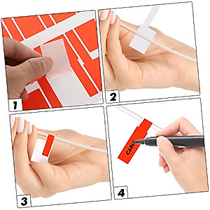 NOLITOY 60 Sheets Network Cable Label Sticker Wire Labels Cord Labels Tags Self- Adhesive Cable Marker Heat Shrink Wire Label Cable Tags Wire Tags Stickers Computer Cable Synthetic Paper