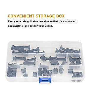 binifiMux 50pcs M6 x 15mm/ 20mm/ 25mm/ 30mm/ 35mm Black Hex Socket Cap Bolts Barrel Nuts Assortment Kit for Crib Baby Bed Cots Furniture