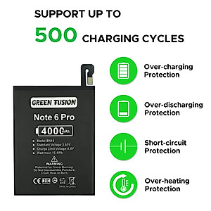GREEN FUSION for Redmi Note 6 & Note 6 Pro Battery Replacement, with Video Tutorial, BN48 Battery for Redmi Note 6 & Note 6 Pro, with Repair Toolkit