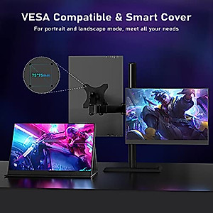 HONGO 2K 16" Portable Gaming Monitor, 2560x1600 QHD with VESA, HDR, IPS Second Screen, 120Hz Refresh Rate for PS5, Phone, Switch