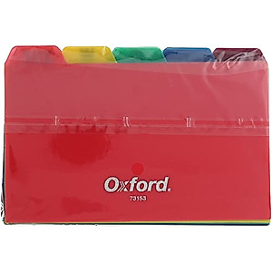 Oxford Poly Index Card Guide Set, 3 x 5 Inches, A-Z, 1/5 Inch Cut Tabs, Assorted Colors, 25 per Set, Sold as 4 Pack (73153)