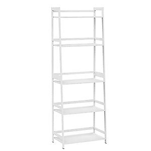 WTZ Bookshelf Book Shelf, Bookcase Storage Shelves Book case, Ladder Shelf for Bedroom, Living Room, Office MC-508(White)