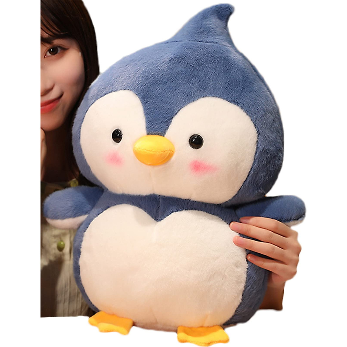 Cute Soft Penguin Stuffed Animals Penguin Plush Toys Penguin Plushies Throw Pillow Penguin Hugging Cuddly Penguin Doll Gift for Kids and Lovers in Birthday, Christmas, Valentine (Navy, 14-Inch)