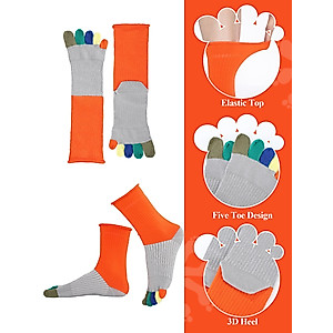 Bencailor 5 Pairs Women's Toe Socks Cotton Five Toe Finger Socks Toe Separator Socks for Women Men Athletic (Simple Color)