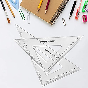 Coopay Large Triangle Ruler Set Square, 30/60 and 45/90 Degrees, Triangle Hollow