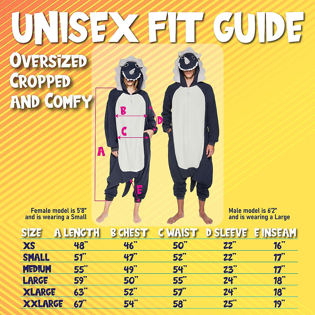 FUNZIEZ! Adult Triceratops Costume - Plush One Piece Dinosaur Costume - One Piece Pajama 2X-Large)