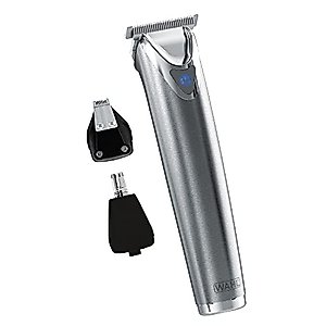 Wahl Stainless Steel Lithium-Ion Cordless Beard Trimmer for Men – Rechargeable All in One Men’s Trimmer with Rotary Ear & Nose Trimmer, & Detail Trimmer – Model 9818A