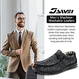 JSWEI Mens Machine-Washable Casual Loafers Comfortable and Breathable Boat Shoes for Work, Casual, Walk, Traveling, Gifts for Men, Zapatos Mocasines para Hombre US8