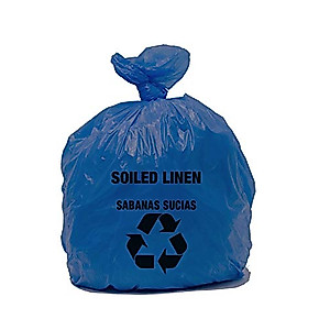 Resilia Heavy Duty Soiled Linen Bags - Hospital Waste Disposal, Laundry Bag, Trash Liner, Sanitary Storage, Dark Blue, 33 Gallon, 29x43 inch, 25 Bags