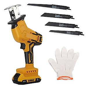 Reciprocating Saw For Dewalt 20V Max Battery, 3200 Strokes Per Minute Variable Speed Trigger Cordless Reciprocating Saw with Brushless Motor, 4 Saw Blades for Wood & Metal Cutting (Tool Only)