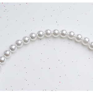 Ruwado 2 Pcs Pearl Headband with Faux Peal Vintage Headpiece Cute Hair Loop Accessories for Women Girls Wedding Gathering Casual Parties Bridal Supplies (Pearl - 8 mm)