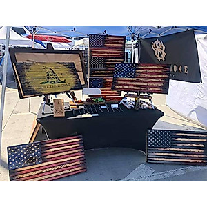 Handmade Rustic Wooden "Battle Tested" American Flag.