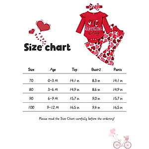 My First Valentines Day Baby Girl Outfit Newborn Baby Bodysuit + Ruffle Bell Bottom Pants + Headband Valentines Clothes Set