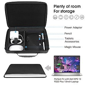 Smatree 13-14inch Hard Shoulder Bag for MacBook Pro 2024 M4/2023/2021 A2918/A2992,MacBook Air 2024/2022 A3313/A2681,iPad Pro M4 2024,ASUS Chromebook Flip,Microsoft Surface,Samsung,Carring Bag(Black)