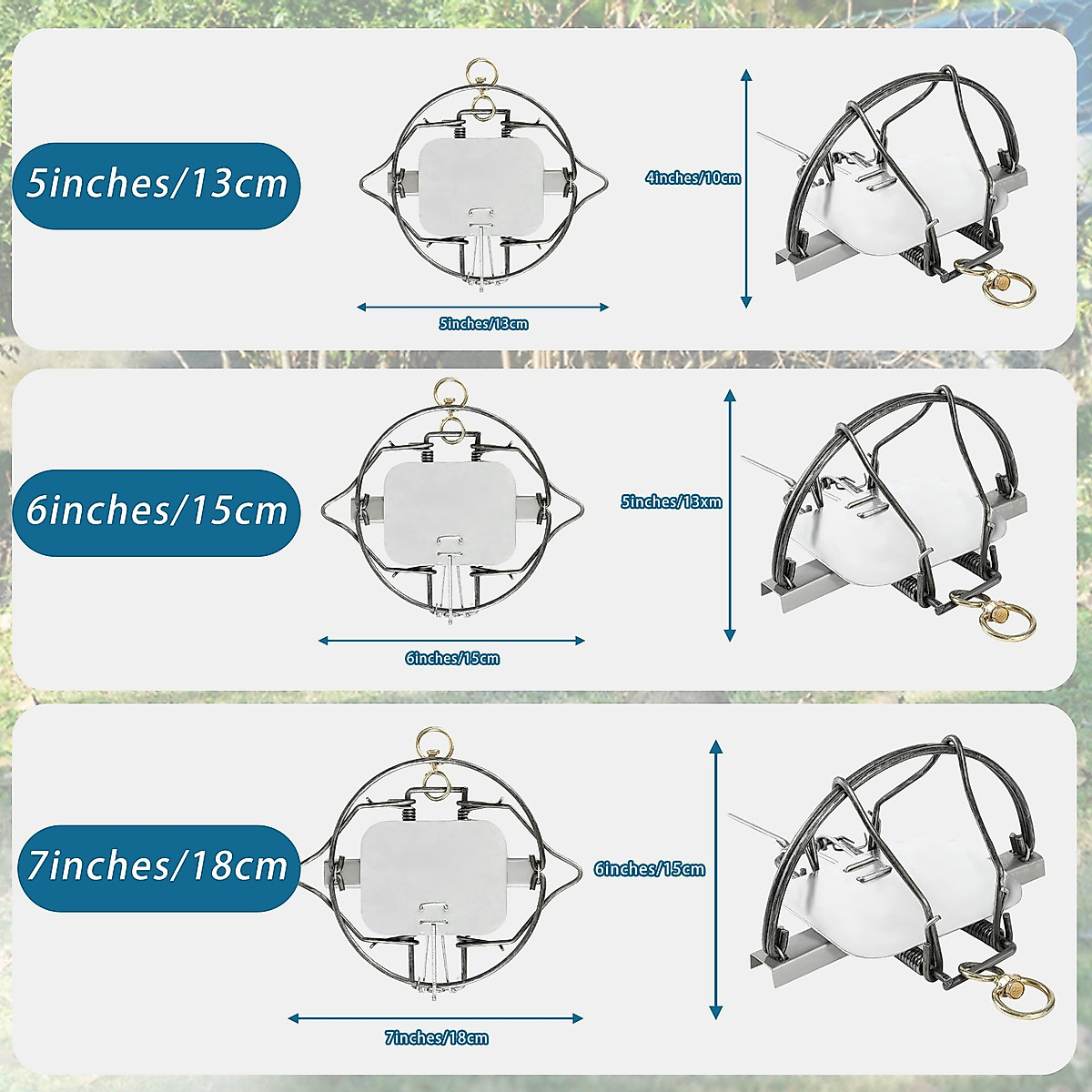 2 Pack Animal Traps Small Medium Animal Outdoor Spring Trap (2)