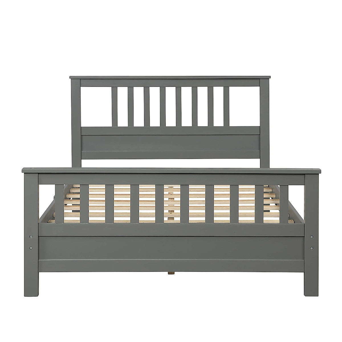 Harper & Bright Designs Full Bed Frame for Boys and Girls Wood Full Size Platform Bed with Headboard and Footboard and Slat Set, No Box Spring Needed