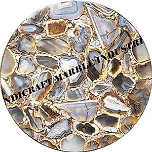 Grey Brown Mix Color Agate Dinning Table Top 39" x 39" Inch, Coffee Table Grey Brown Mix Color Agate, Agate Round Coffee Table Top, Grey Agate Geode Table Top, Piece Of Conversation, Family Heir Loom