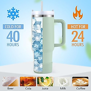 LorinShine 40 OZ Stainless Steel Tumbler with Lid and Straw, Insulated Cup with Handle, Leak Proof Tumbler, Large Water Iced Tea Coffee Bottle for Gift/Travel/Sport/Home