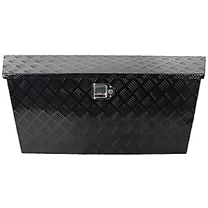 Minseter 49 Inch Aluminum 5 Bar Pickup Truck Trailer Tongue Storage Tool Box Organizer, Waterproof Truck Bed Toolbox with Lock & Keys, Black