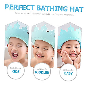 Plastic Shower Cap Shower Bathing Bath Shampoo Safe Visor Hair Soft Cap Blue for Supplies Washing Shape Hat Green Crown Adjustable Caps Silicone Swim Cap