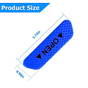 4PCS Car Door Open Warning Reflective Stickers, Night Visibility Auto Safety Prompt Decals, 3.6 x 0.9 Inch Anti-Collision Protective Strip, Car Accessories Universal for Truck, SUV, Van (Blue)