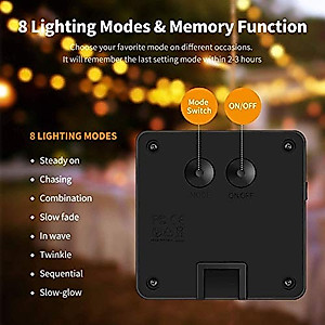 LIUPENGWEI Solar Led Fairy Lights String Lights 8 Lighting Modes Fairy Lights Christmas Lights for Patio, Garden, Home, Wedding, Pathway, Party Garden Ghost Light