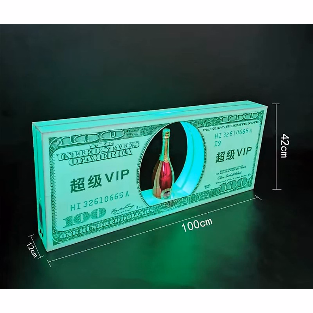 Champagne sparklers Rechargeable Colored bottle Presenter,Custom Rechargeable Glorifier Display stand led VIP service,Bar/Hotel/Nightclub/Villa/Private Party/Masquerade (Color : RGB)