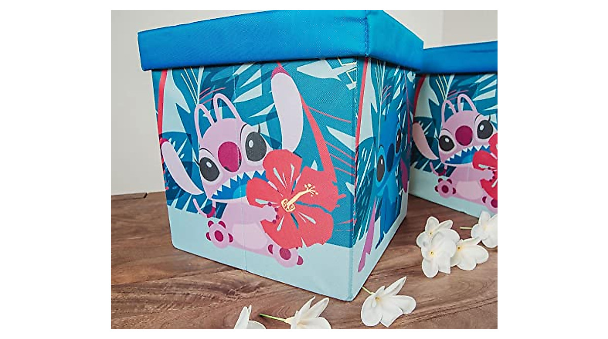 Disney Lilo & Stitch Storage Bins Set of 2 for Kids & Kids Rooms