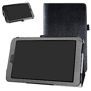 Galaxy Tab A 8.0 2018 Case,Bige PU Leather Folio 2-Folding Stand Cover for Samsung Galaxy Tab A 8.0 2018 Model SM-T387 Verizon/Sprint Tablet (Not fit Tab 8.0 T380 and Other Older Model),Black