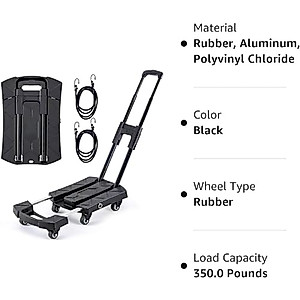 Platform Truck Extendable Platform Truck Metal Flat Handtruck Silent Flatbed Cart Load 50kg Folding Push Cart Heavy Moving Dolly Cart Reliable